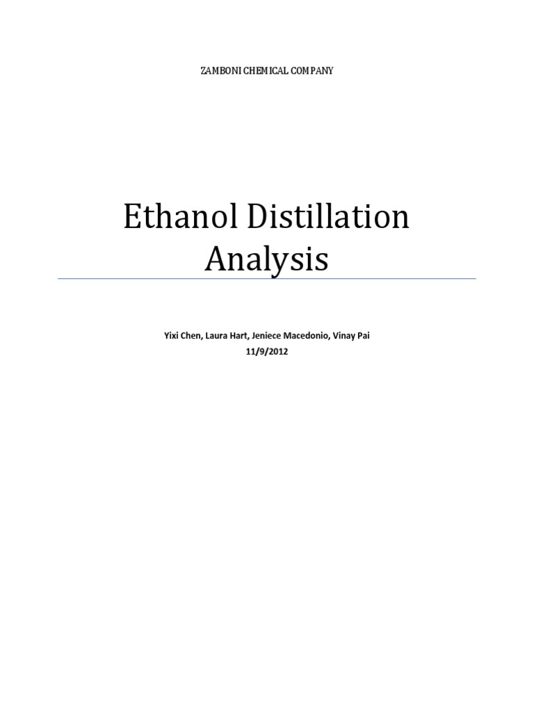 Energy Balance For Ethanol Distillation | PDF | Distillation | Enthalpy