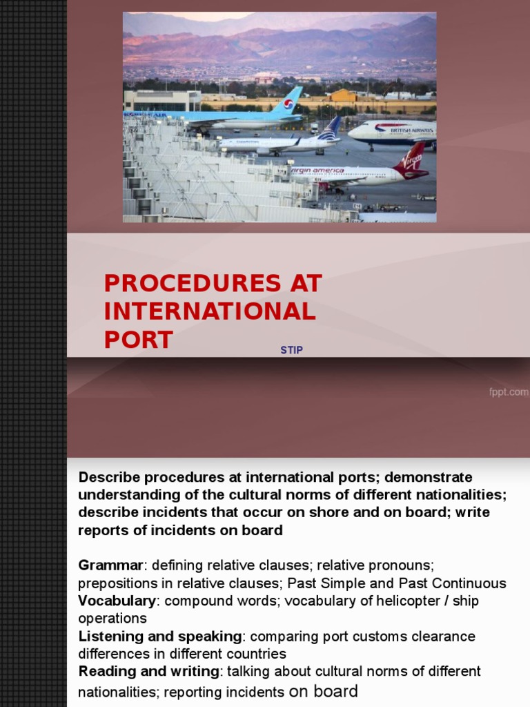 Unit 1 Port Procedure | PDF | English Language | Water Transport