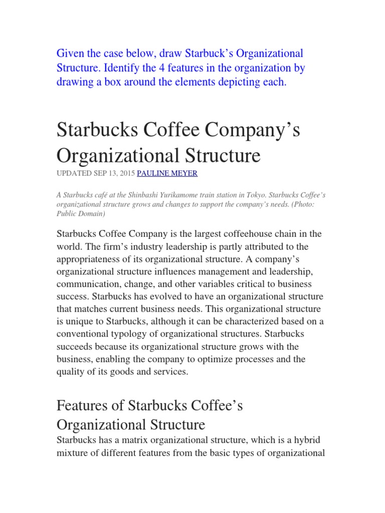 Starbucks Organizational Structure Overview | PDF | Organizational ...