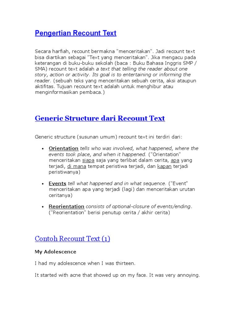 Pengertian Dan Contoh Macam2 Teks | PDF