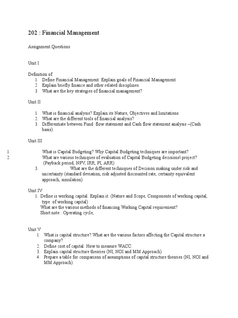 202 Financial Management | PDF