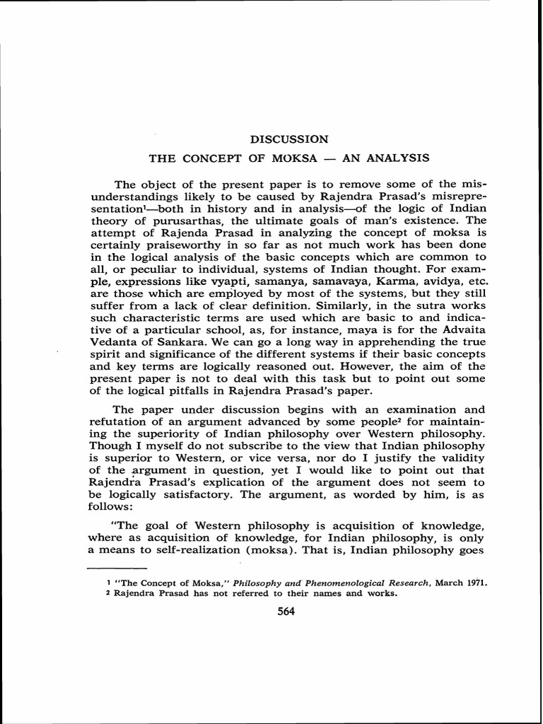 The Concept of Moksa - An Analysis | PDF | Moksha | Epistemology