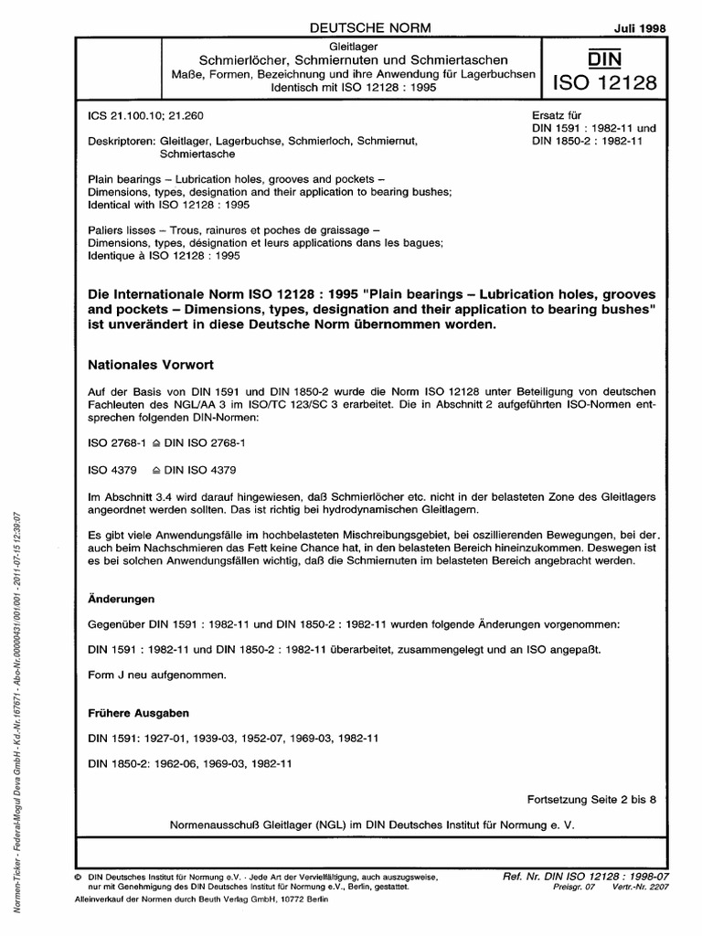 DIN ISO 12128 Schmiernuten | PDF