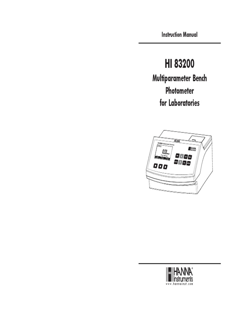 HI 83200 Multiparamer Bench Photometer For Laboratories | Download Free ...