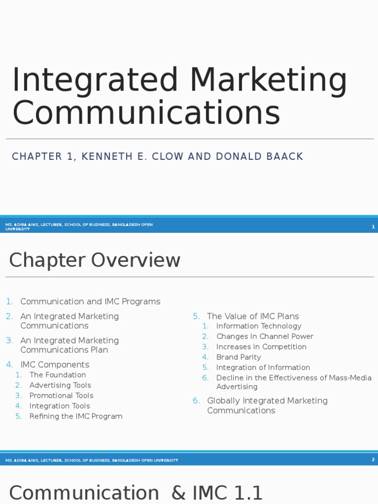 Chapter 1 Imc Pdf Brand Retail