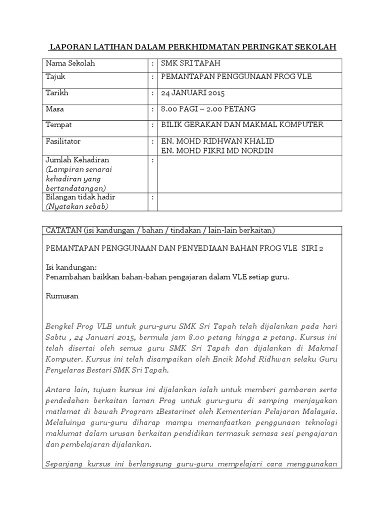 Format Laporan Latihan Ladap - Docx Ash | PDF
