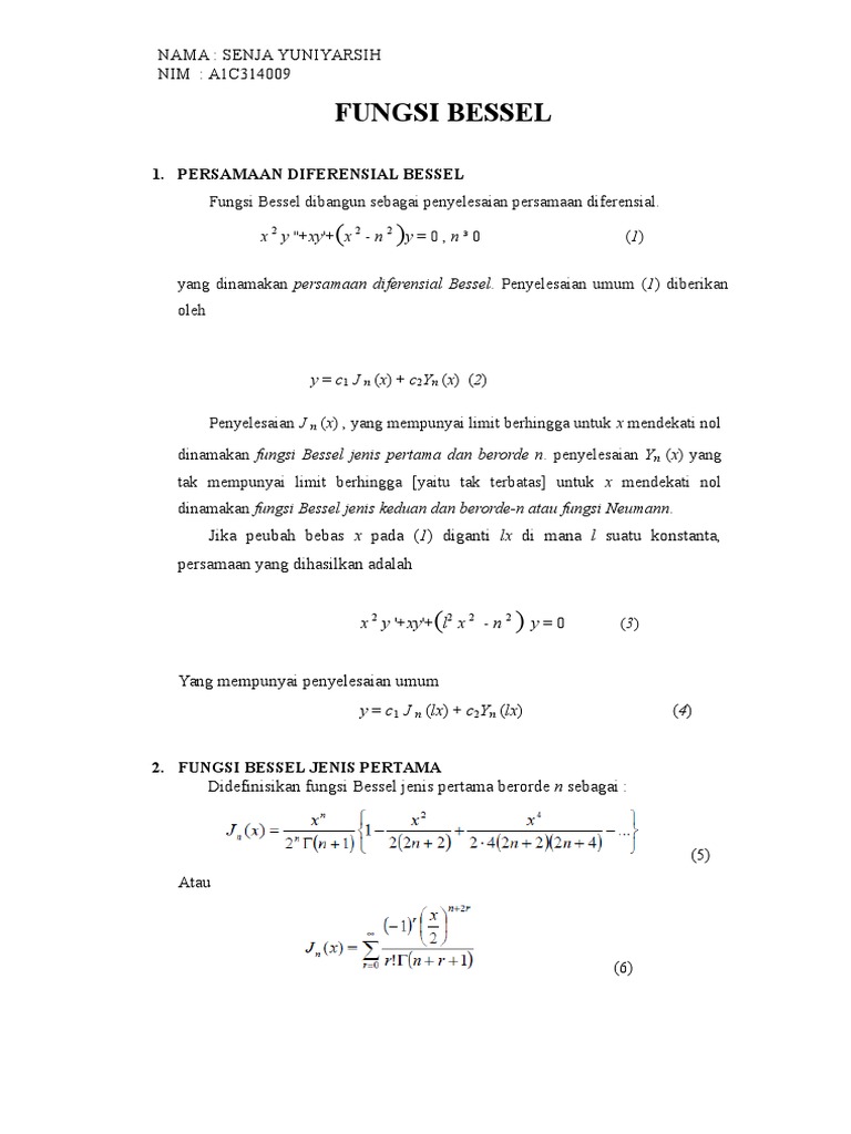 Fungsi dan Persamaan Bessel | PDF