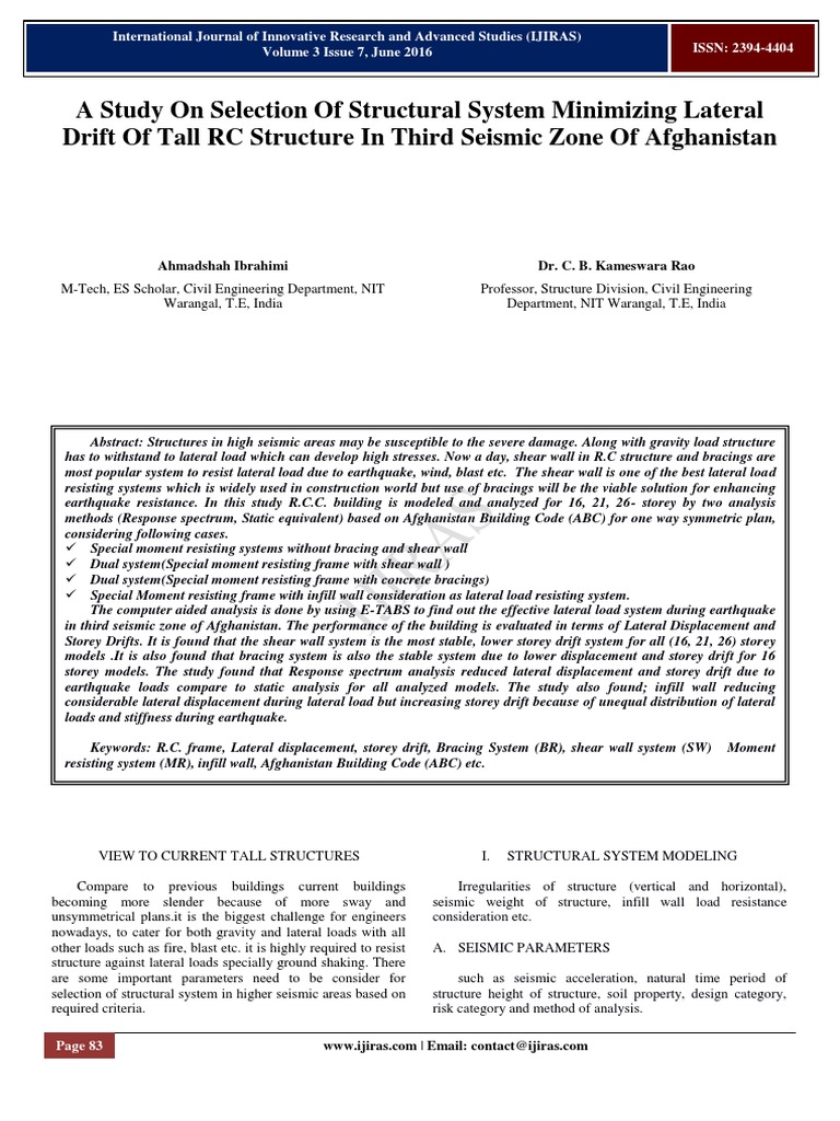 A Study of Selection of Structural System | PDF | Indian Subcontinent ...