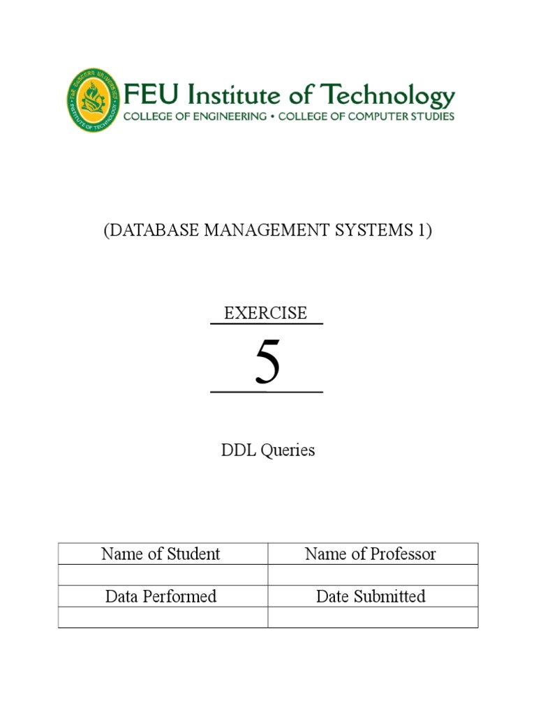 Lab 5 - DDL Queries | PDF | Table (Database) | Sql