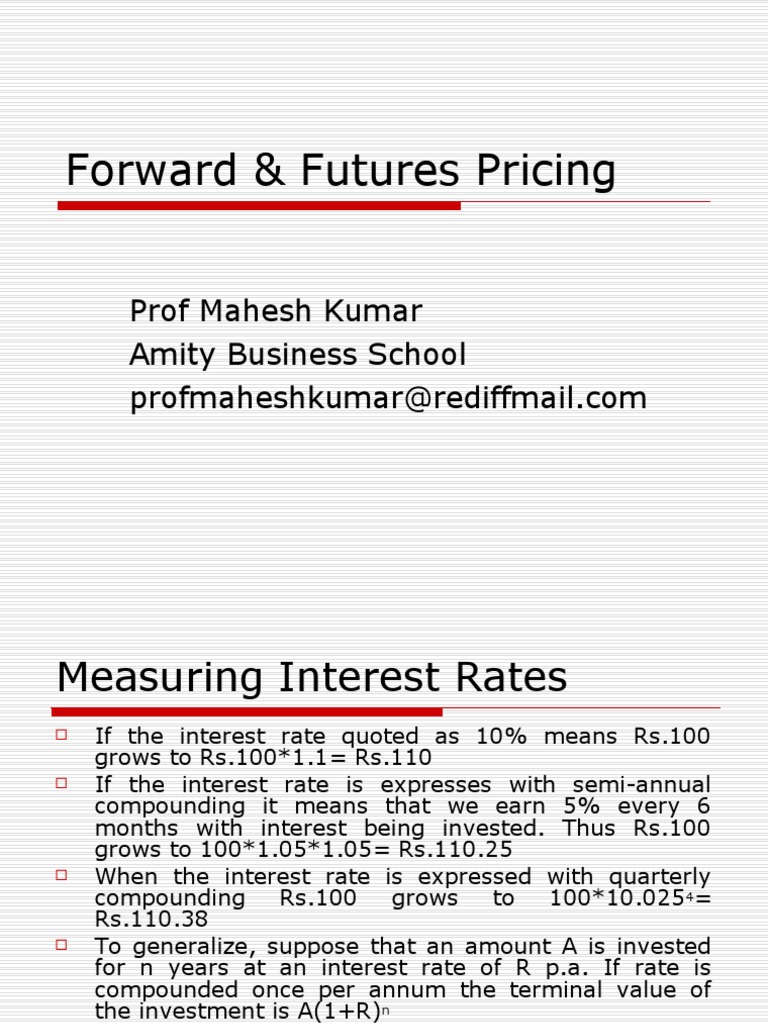 Forward and Futures Pricing Explained | PDF | Futures Contract | Bonds ...