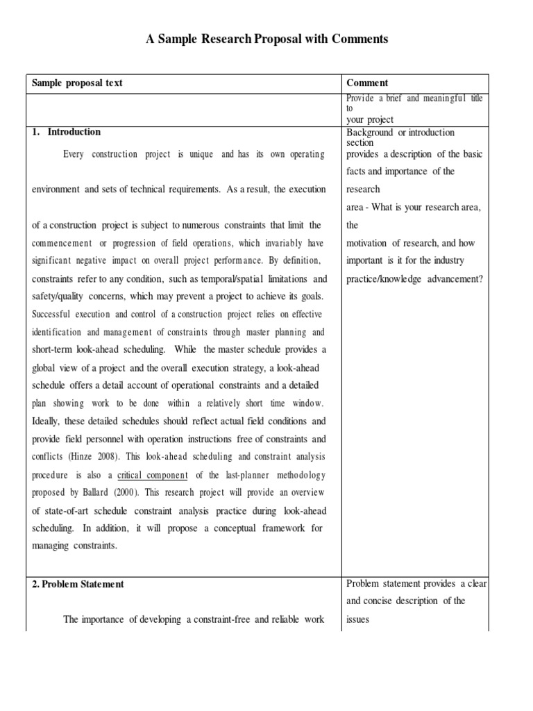 A Sample Proposal With Comment SLSMLS | PDF | Epistemology | Science