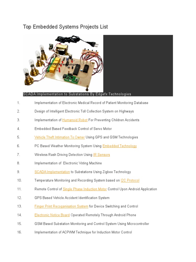 Top Embedded Systems Projects List | PDF | Embedded System | Surveillance