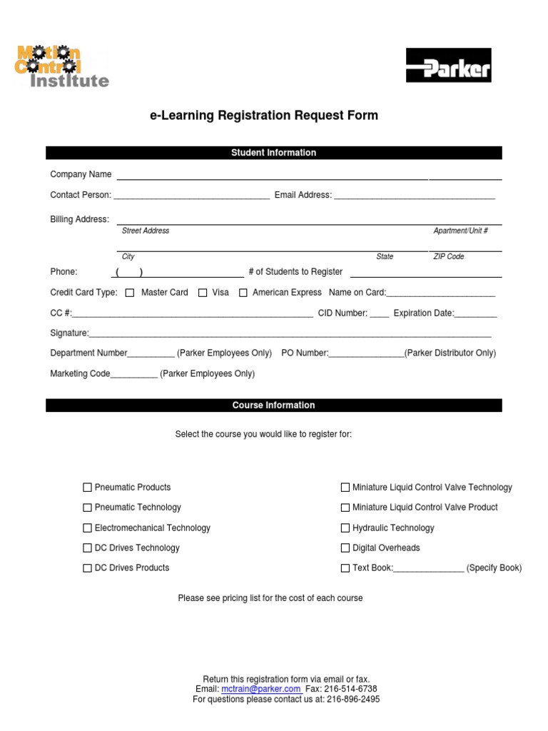 E-Learning Registration Form | PDF