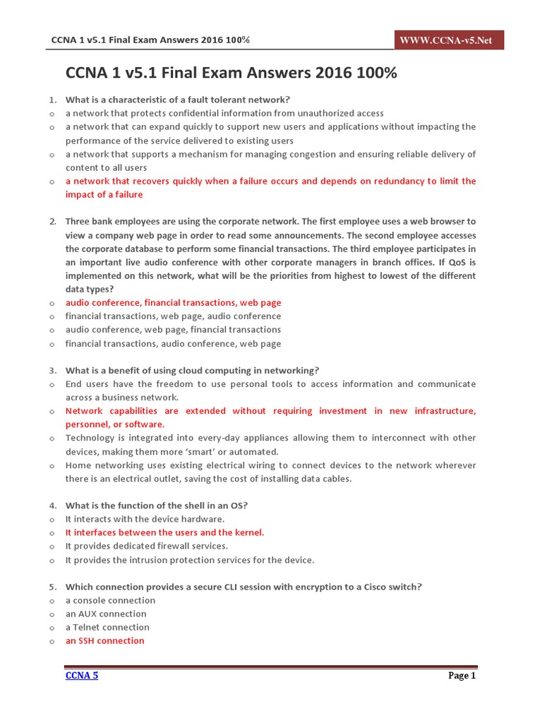 v5.1 CCNA 1 Final Exam Answers 2016 | PDF | I Pv6 | Computer Network