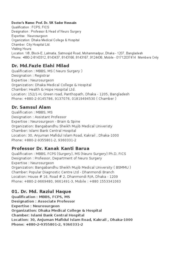 Nuro Surgery Doctor | PDF | Neurosurgery | Medicine