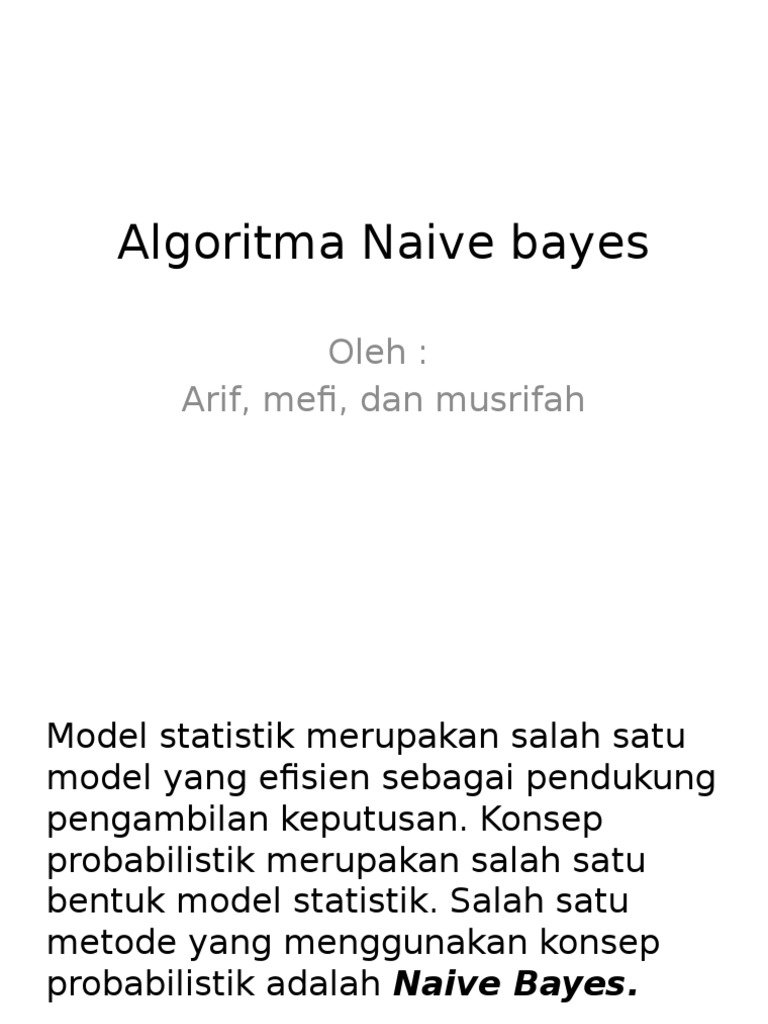 Algoritma Naive Bayes | PDF