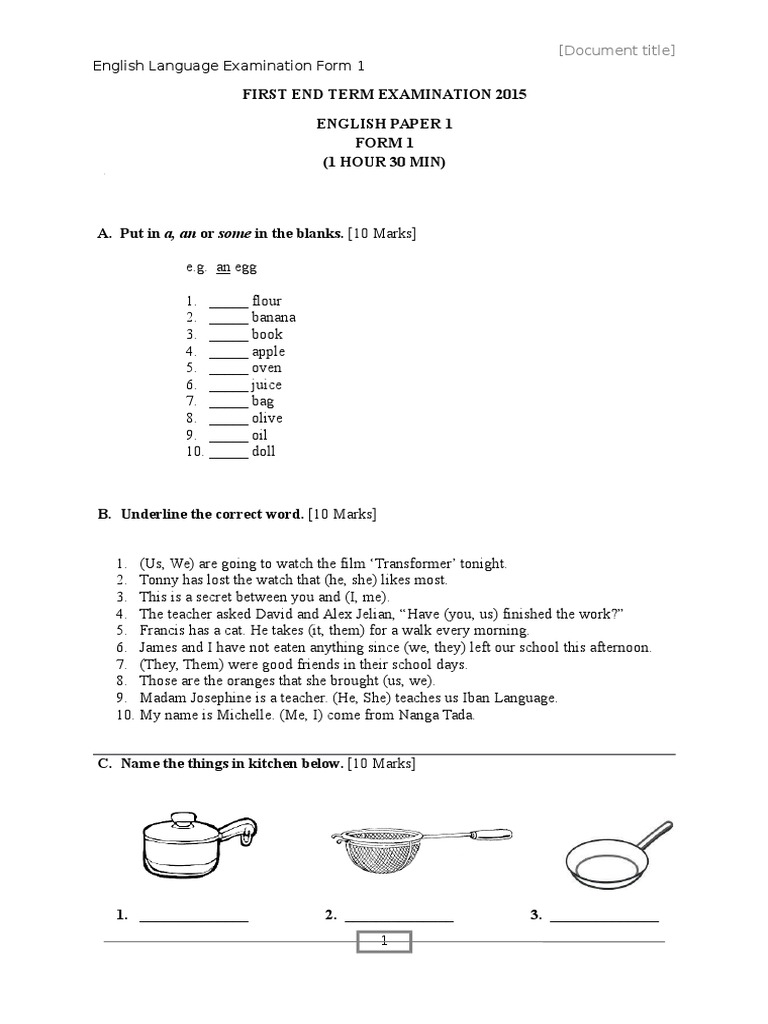 Documents - Tips Exam Form 1 English Pt3 Format | PDF | Leopard | Jaguar