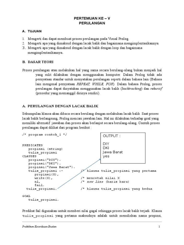 MODUL 5 Perulangan Dengan Visual Prolog | PDF