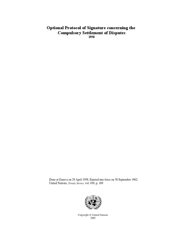 8 1 1958 Optional Protocol | PDF | United Nations Convention On The Law ...