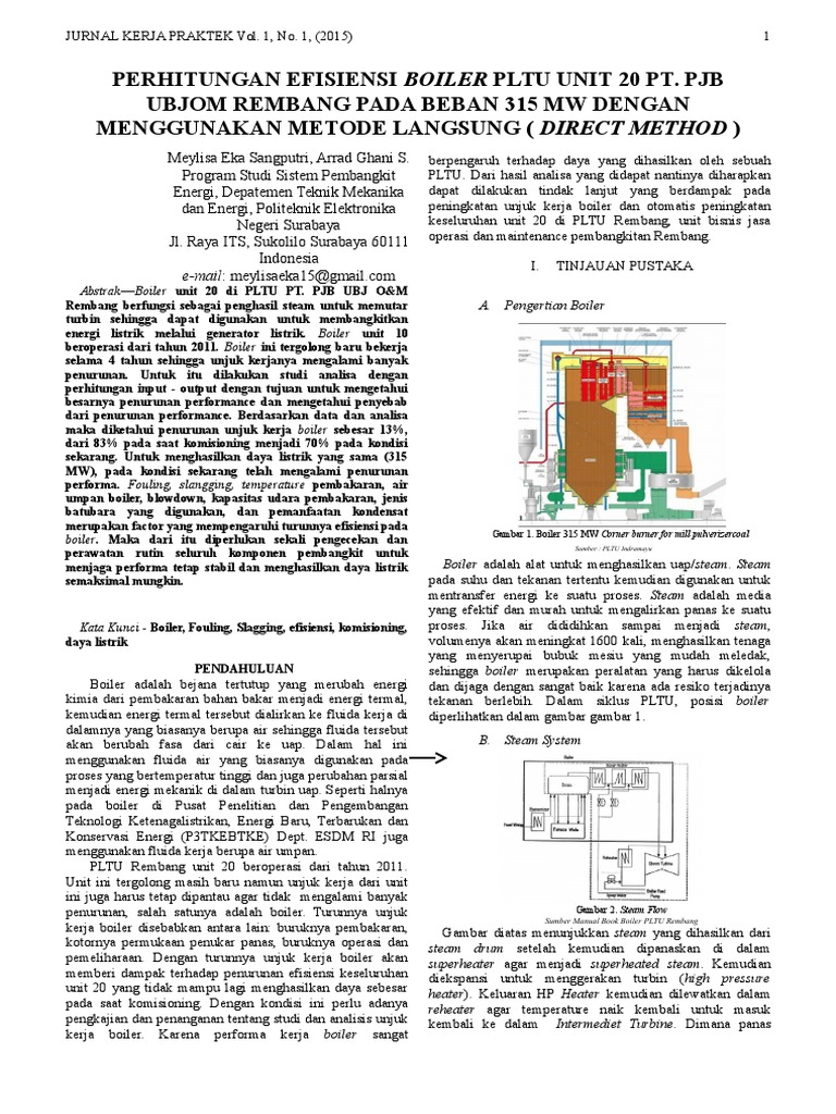 Perhitungan Efisiensi Boiler Pltu Unit 2 | PDF