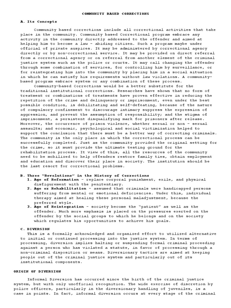 Non Institutional Correction-1 | Crimes | Crime & Justice