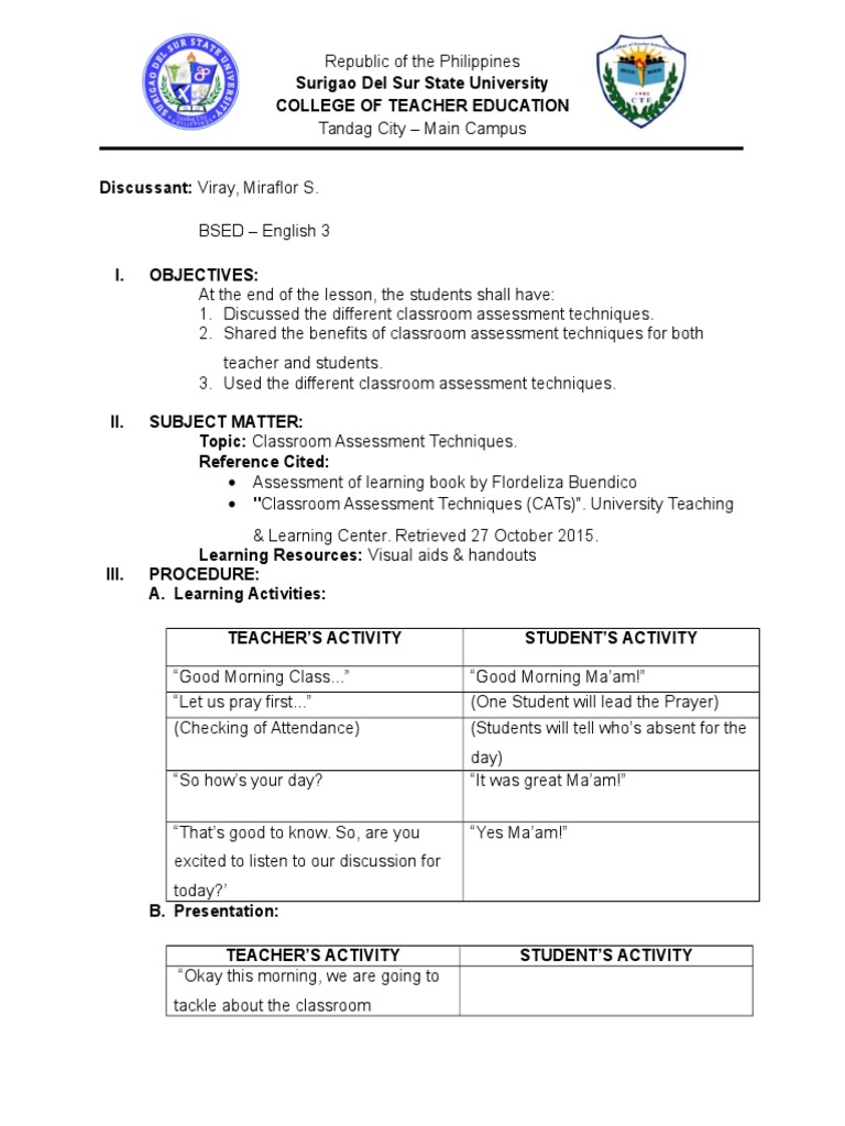 Educ 8 - Lesson Plan | PDF | Educational Psychology | Epistemology