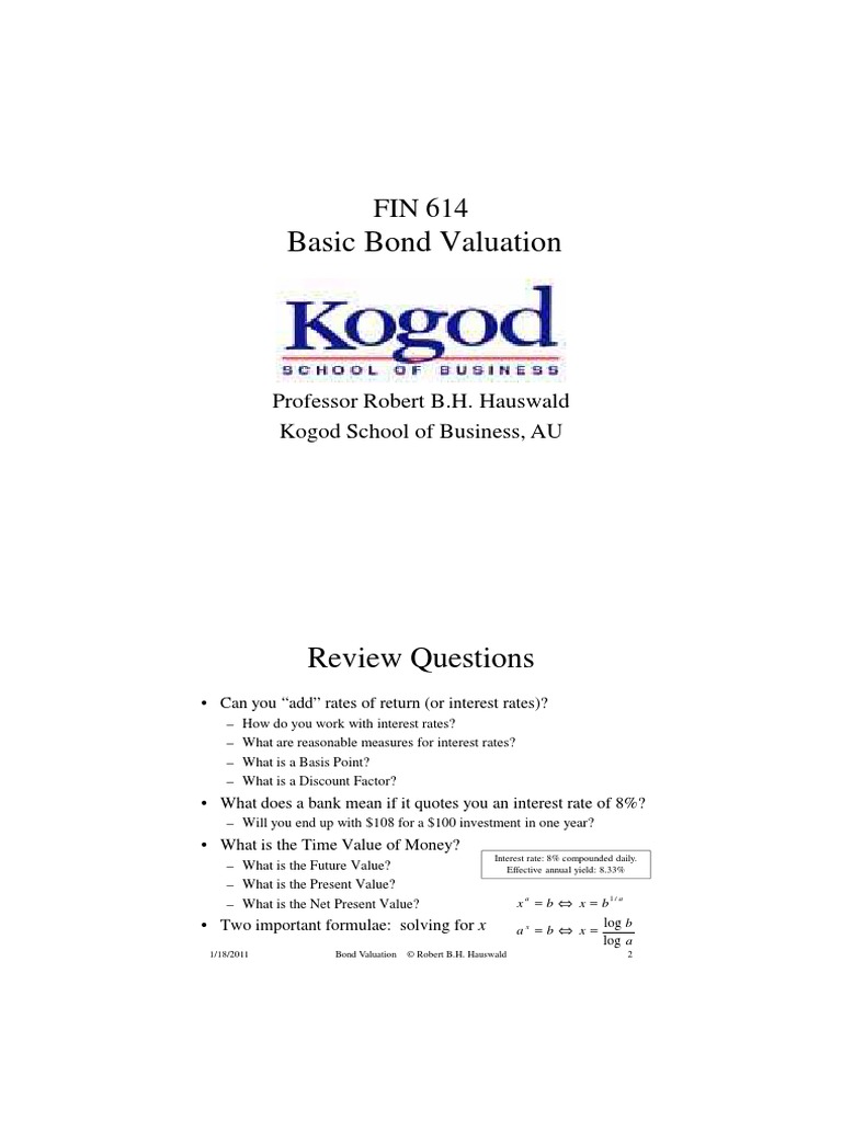 Bond Valuation PDF With Examples | PDF | Bonds (Finance) | Yield Curve