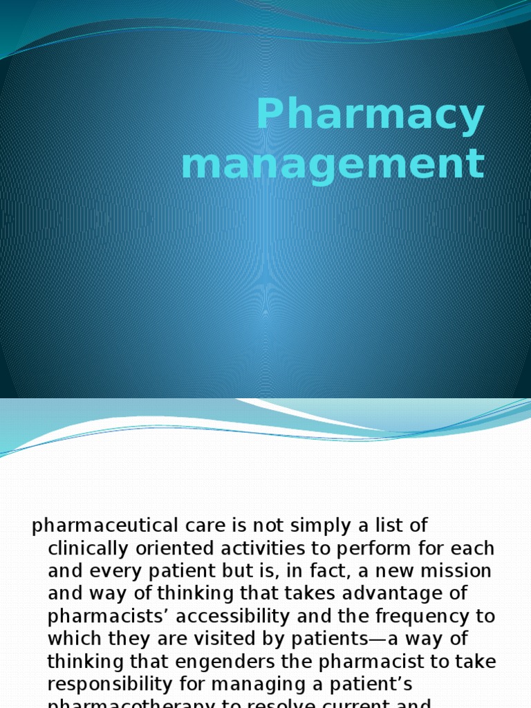 Pharmacy Management | PDF | Pharmacy | Pharmaceutical Drug