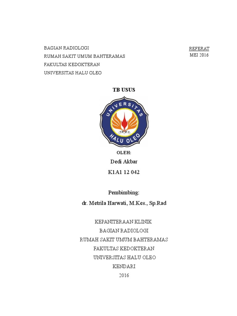 TBC USUS - Refarat | PDF | Ilmu Sosial | Kesehatan Holistik