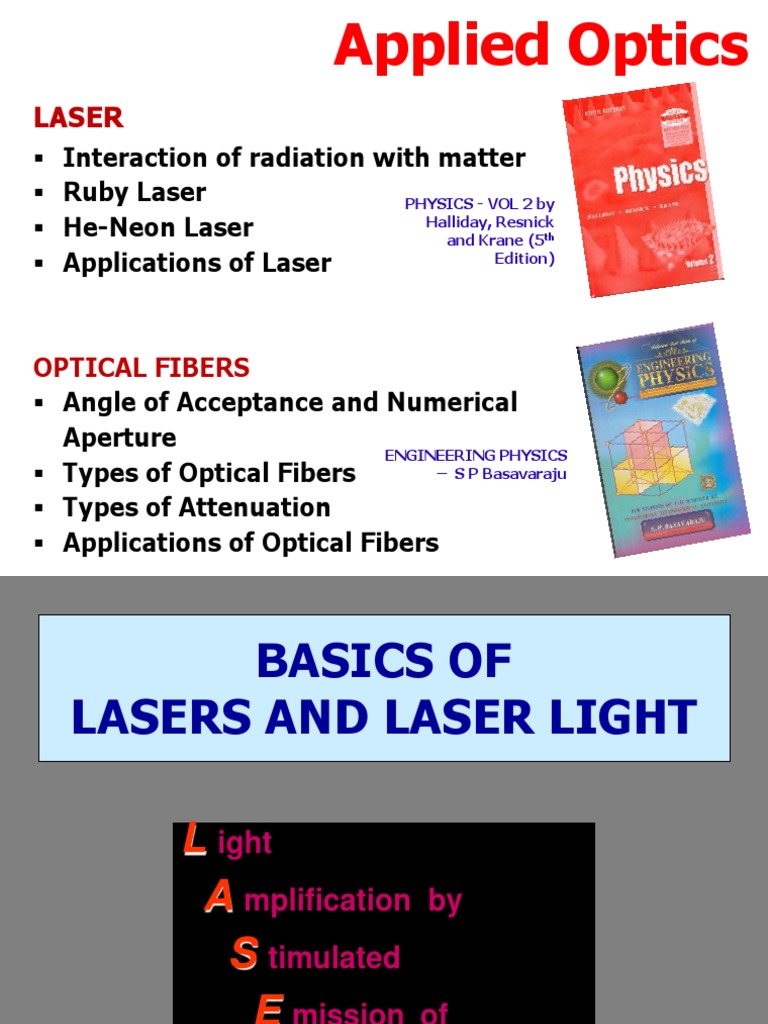 Applied Optics | PDF | Laser | Optical Fiber