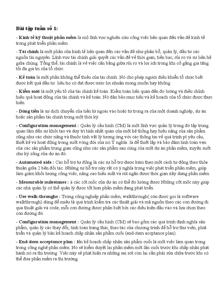 KTCNPM - Đề Cương | PDF