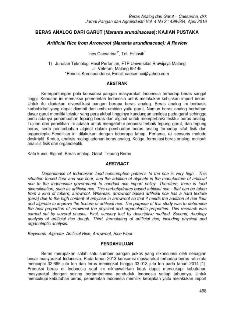 Beras Analog Dari Garut | PDF