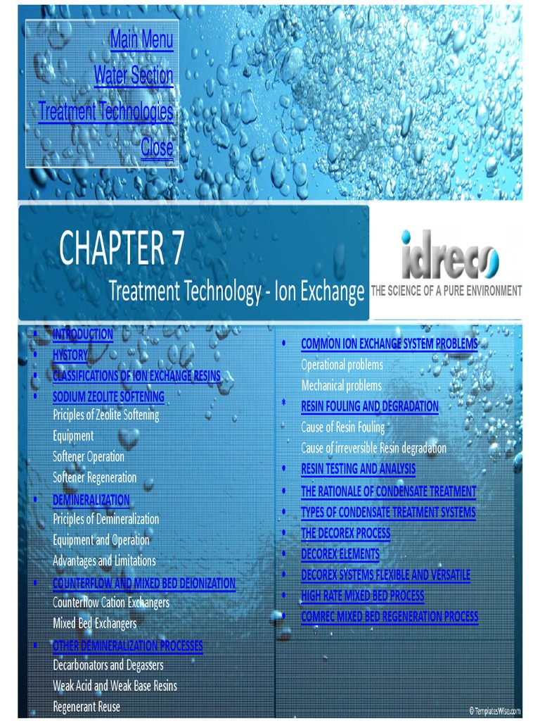 Water Treatment - Ion Exchange PDF | PDF | Ion Exchange | Ion