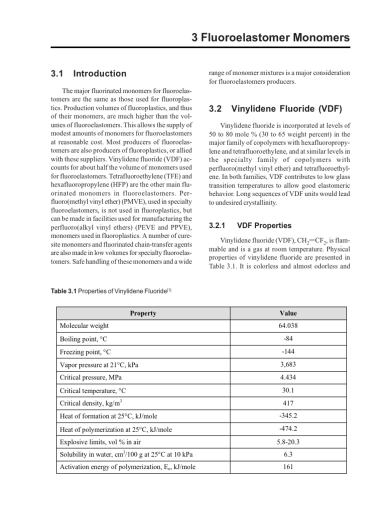 3 Fluoroelastomer Monomers 2006 Fluoroelastomers Handbook | PDF ...