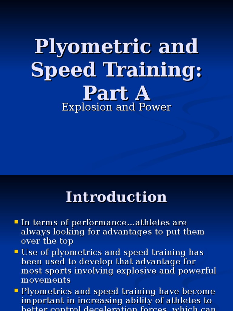 Plyometric and Speed Training - Part A | Download Free PDF | Recreation ...