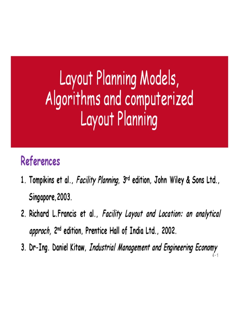4 Layout Planning Models1 PDF | PDF | Algorithms | Areas Of Computer ...