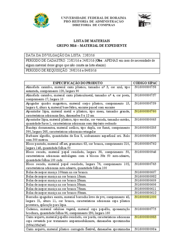Lista Material de Expediente | PDF | Tinta | Papel