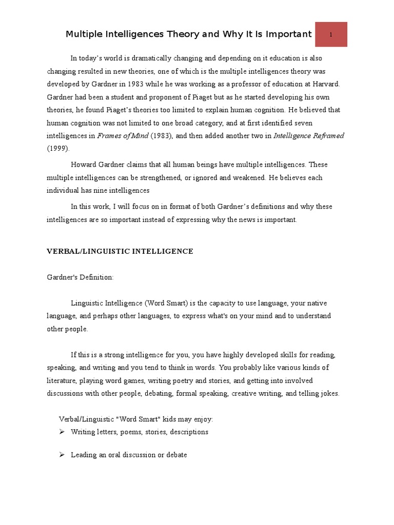 Understanding Multiple Intelligences | PDF | Intelligence | Rhythm