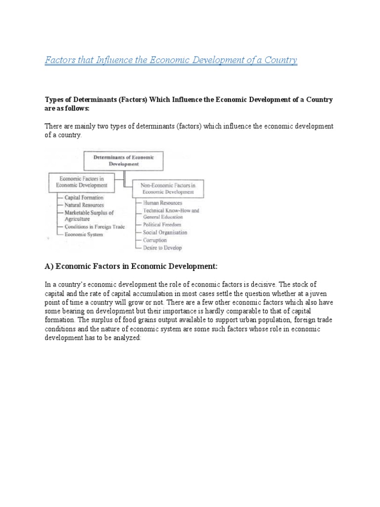 Factors That Influence The Economic Development of A Country | PDF ...