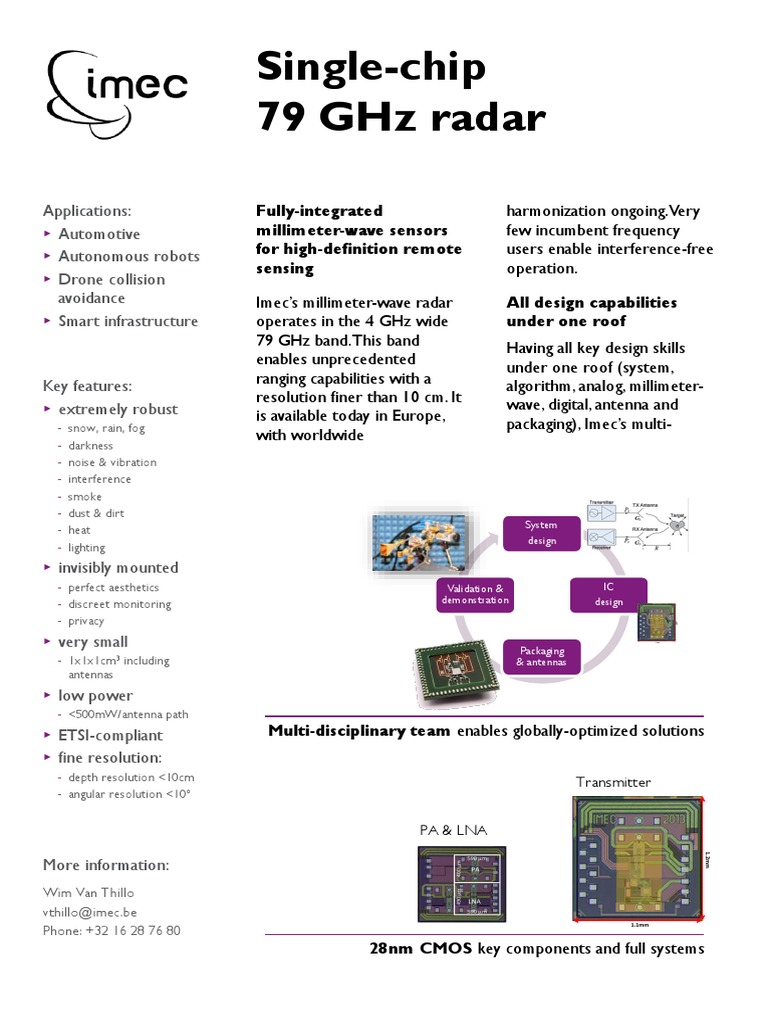 79 GHz Single-Chip Radar for Automotive and Robotic Applications | PDF ...