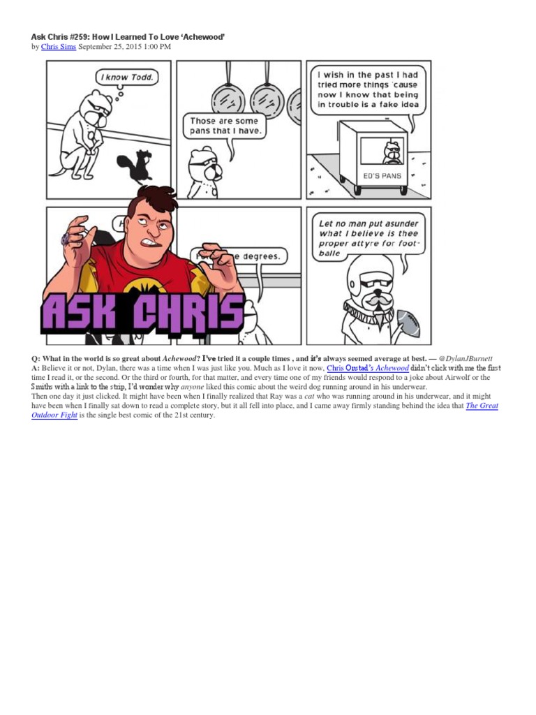 Chris Sims - Ask Chris - ComicsAlliance | PDF | Batman | Superman