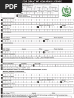 Arms License Application Form PK SINDH | Projectiles | Projectile Weapons