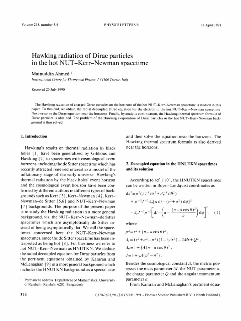 Hawking Radiation of Dirac Particles in The Hot NUT - Kerr-Newman ...