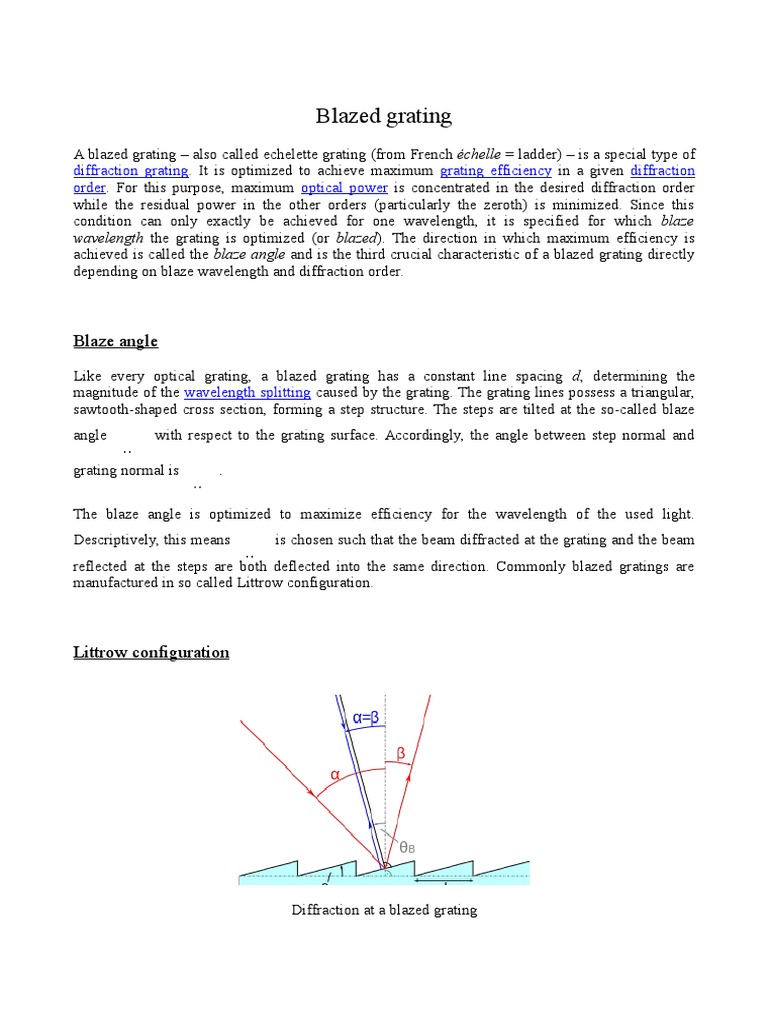 Blaze Angle | PDF | Physical Chemistry | Glass Engineering And Science
