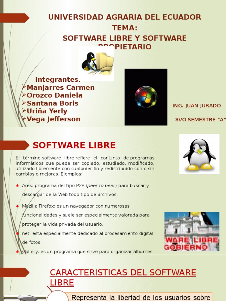 Exposición de Software Libre | Descargar gratis PDF | Software libre | Software propietario