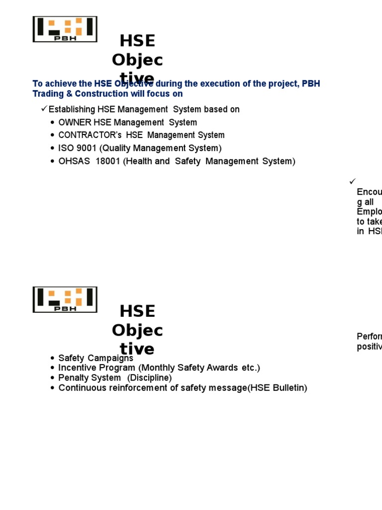 4) Hse Objective | PDF
