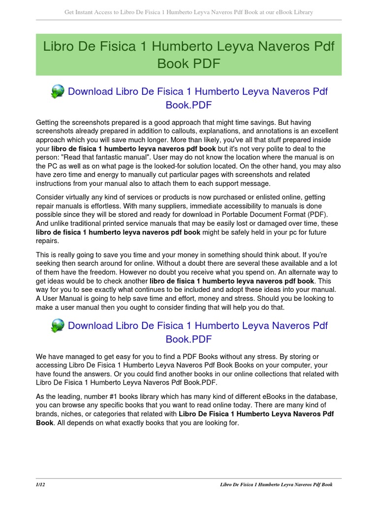 Libro de Fisica 1 Humberto Leyva Naveros PDF Book PDF | PDF | E Books | Portable Document Format