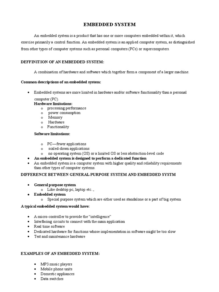 Embedded System | PDF | Embedded System | Personal Computers