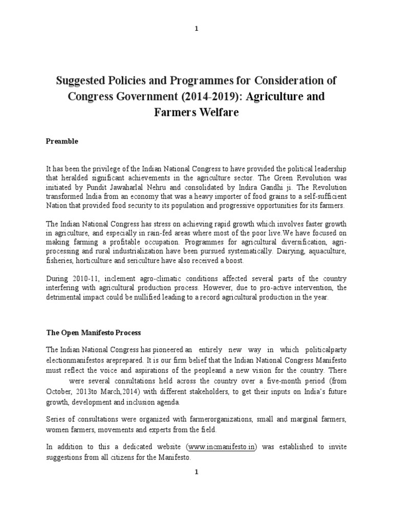 Agriculture and Farmers - FInal | PDF | Crop Insurance | Subsidy