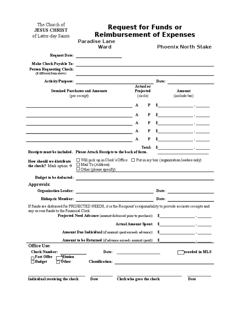 Reimbursement Request Form | PDF